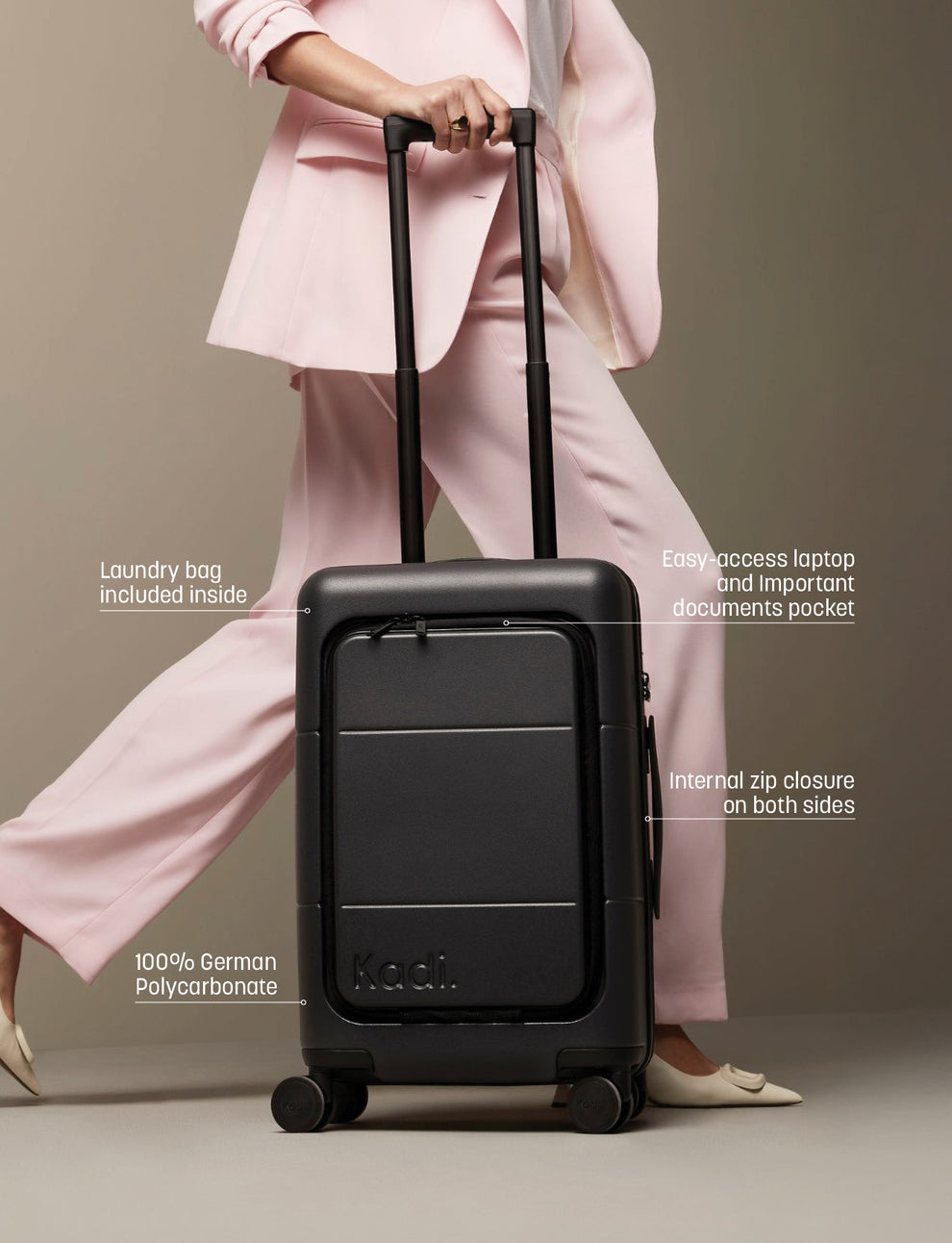 Carry-On Business Suitcase (Charcoal) – Kadi Luggage